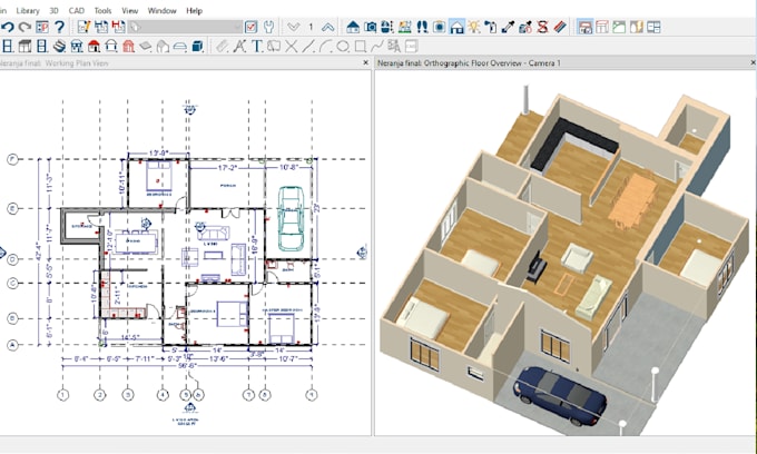Create floor plan, 3d model, blueprint for permits rendering in chief ...