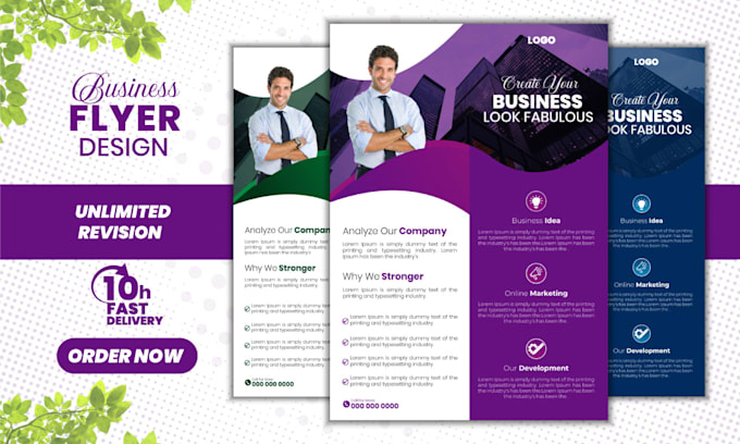 Design unique business flyer by Graphicsubtlety | Fiverr