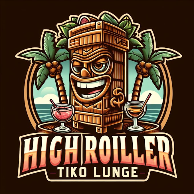 Creative high roller tiki lounge mascot logo design for you in one day ...