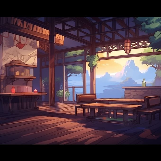 Draw 2d anime background, visual novel, game art and any style by ...