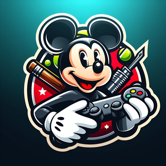 Design eye catchy mickey mouse gaming mascot logo in express delivery ...