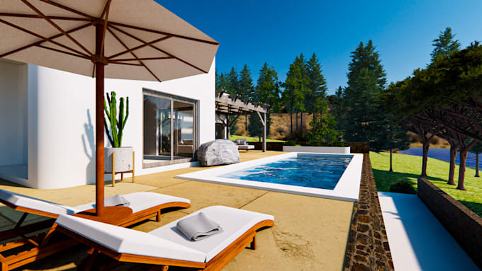 Design house exterior model with realistic 3d rendering and walkthrough ...
