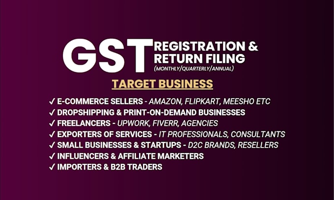 Do gst registration and return filing for ecommerce seller by Km_tax ...