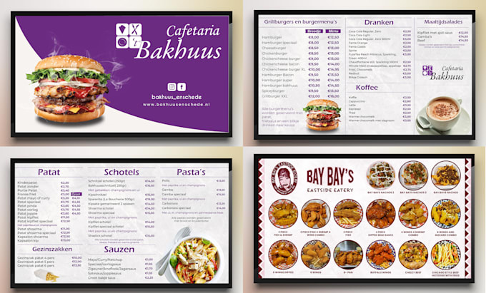 Create digital menu board, food menu or restaurant menu design by Nion ...