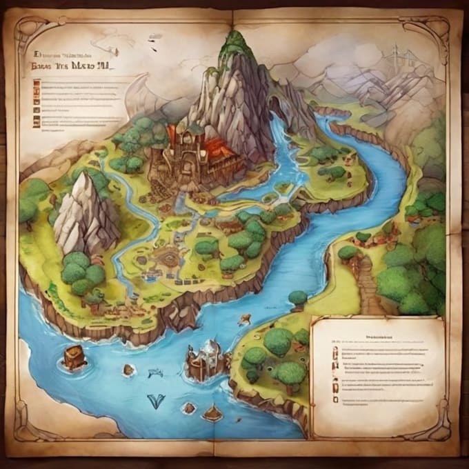Draw a realistic fantasy map rpg, novels games boardgame by Emanewa ...