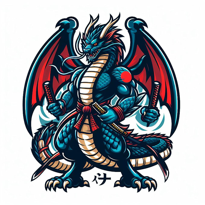 Make a high quality japanese dragon mascot logo design for your company ...