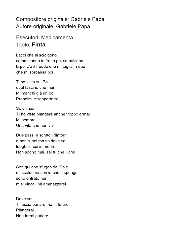 Write the lyrics and melody for your pop, rock and indie italian songs ...