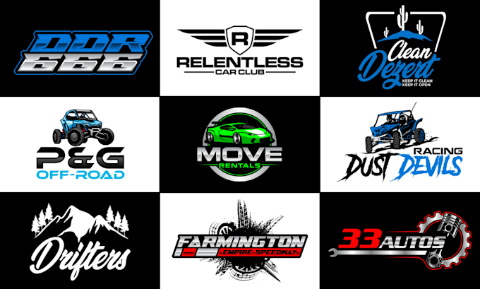 Do motorsports car bike racing team or club logo design by Yoologo | Fiverr