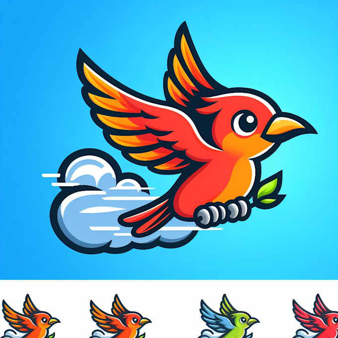 Do wonderful bird flying mascot logo design for your business page by ...
