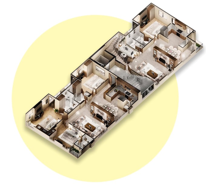 Create 3d isometric apartment floor plan render for you by Sidsharma577 ...