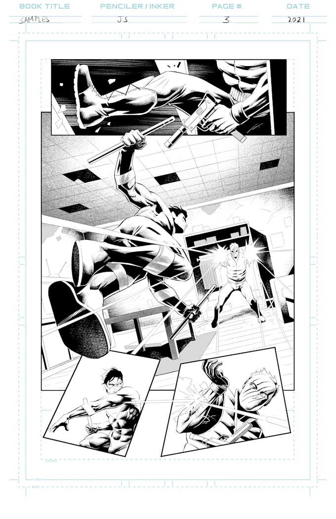 Draw your comic page in black and white by Jman_draws | Fiverr