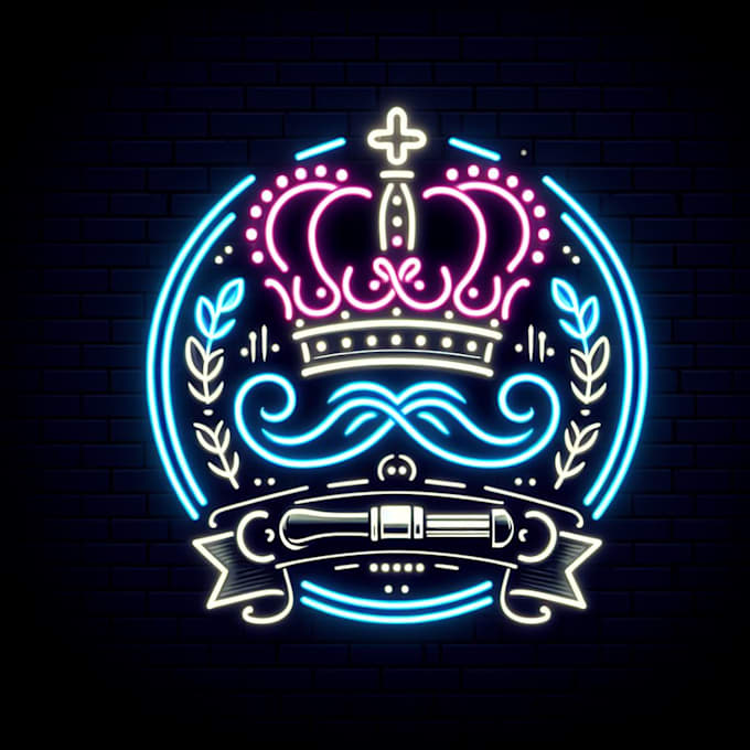 Do make neon cannabis king crown badge your profisinal logo by Robert ...