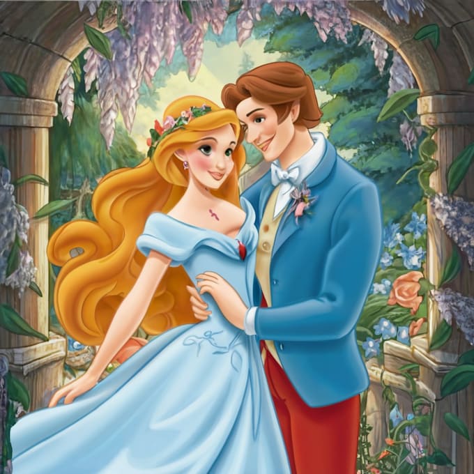 Draw you cute disney couple portrait by Littlelower | Fiverr