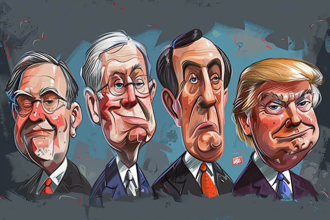 Draw a hilarious political cartoon and caricature for you
