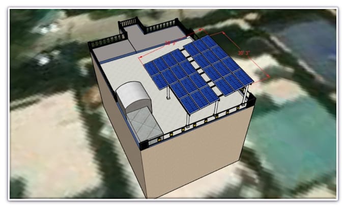 Design solar pv system on sketchup, helioscope and autocad
