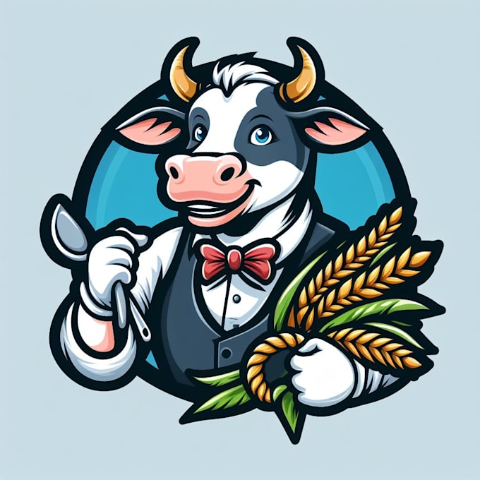 Create an awesome cow diary farmer mascot logo in 12 hours by Kang ...