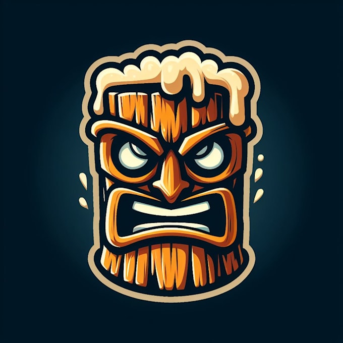 Design awesome tiki beer mask mascot logo with satisfaction guaranteed ...