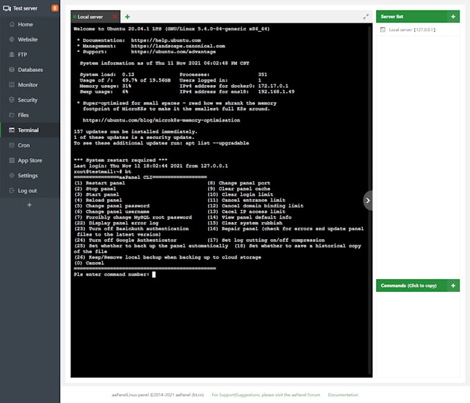Install aapanel on your linux vps free hosting control panel by Sojib45 ...