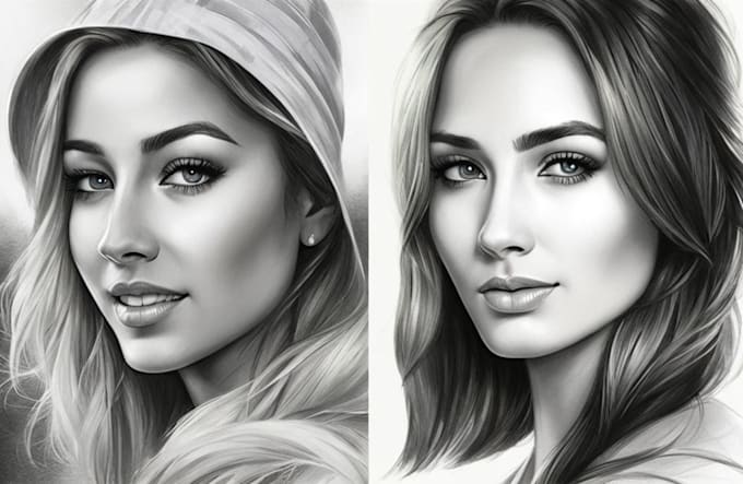 Make a realistic custom portrait, pencil sketch from a photo by ...