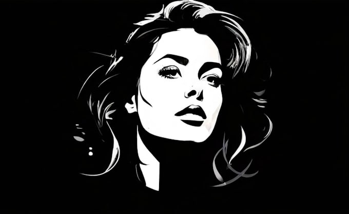 Create a vector art portrait black and white by Kadejrett | Fiverr