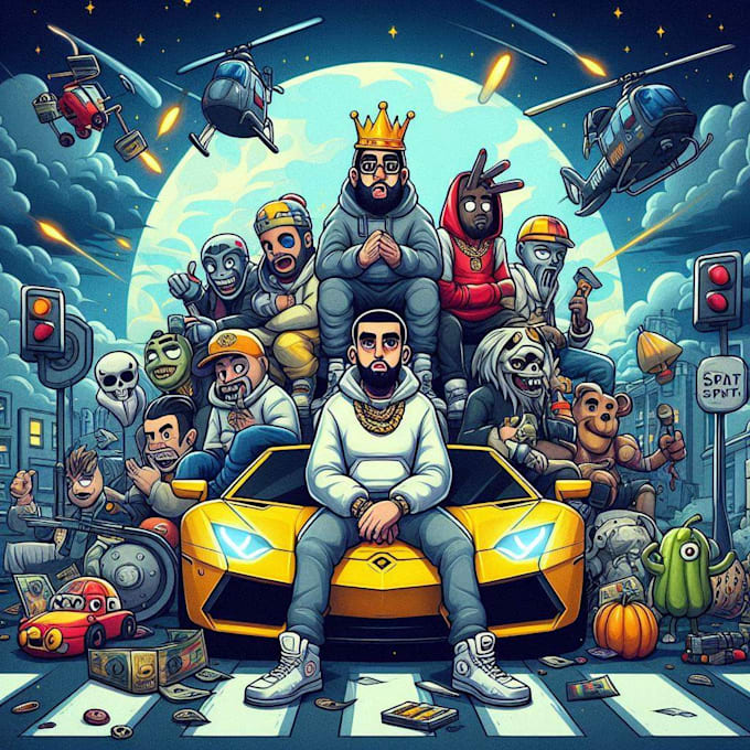 Cartoon album cover art cartoon music single cover by Daronald | Fiverr