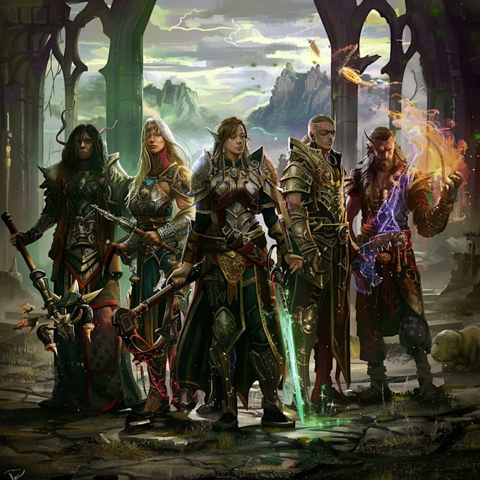 Draw dnd character or dnd party art illustration by Inez_asmo | Fiverr