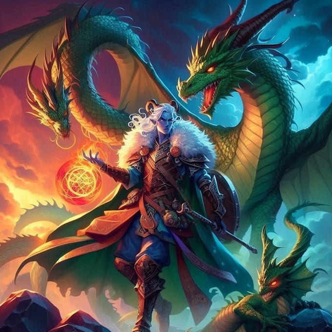 Draw a dnd character art based on your idea by Nicolasoral | Fiverr