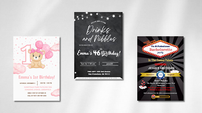 Create stunning editable party invitation templates in canva by Thfat ...