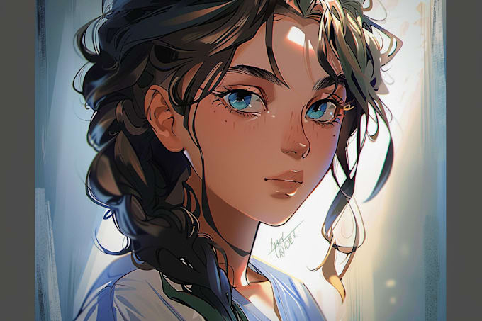 Draw anime art illustration, anime portrait, oc, concept art by ...
