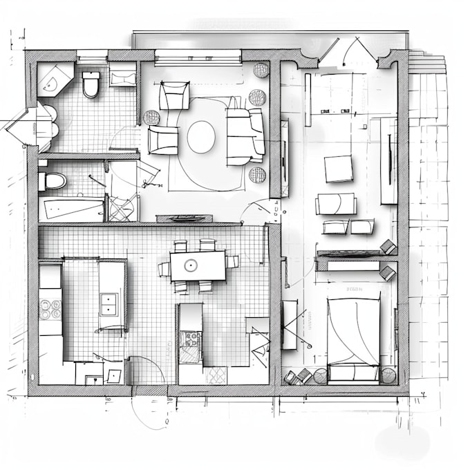 Draw professional autocad 2d floor plan design by Paulroioru | Fiverr