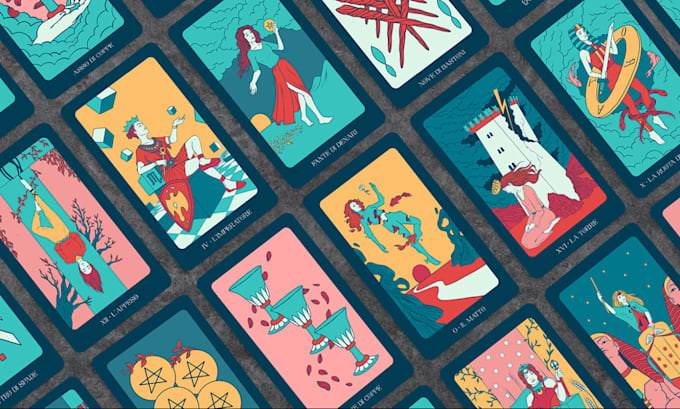 Draw tarot card oracle card playing card card illustration for card ...