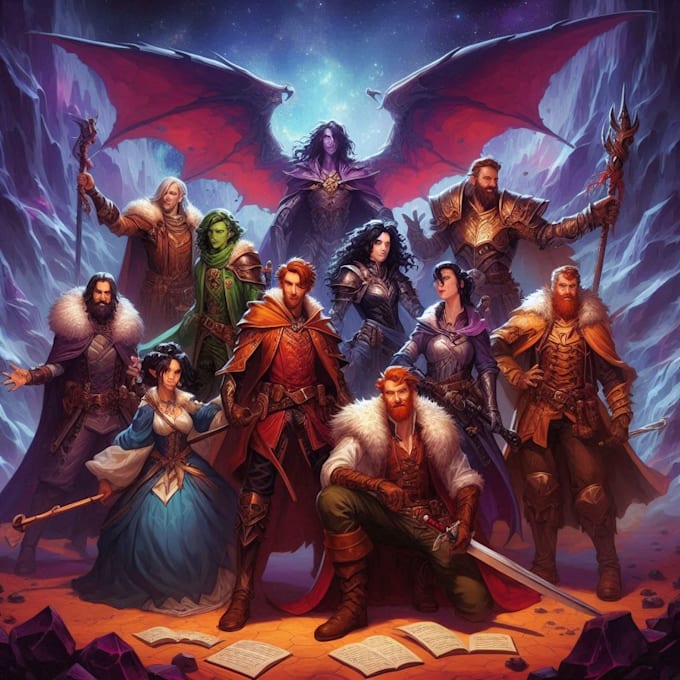 Draw a beautiful dnd party for you by Tanquinie | Fiverr