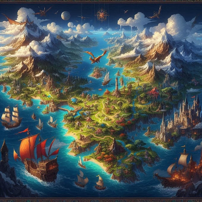 Draw a fantasy map for you by Aabeavugi | Fiverr