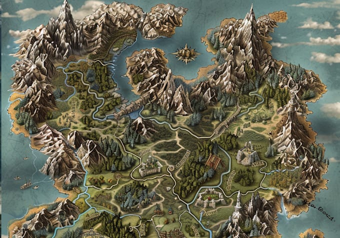 Draw a high quality fantasy map by Mohona678 | Fiverr