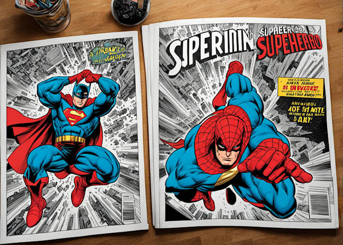 Draw a superhero comic book cover illustration by Stevienller | Fiverr
