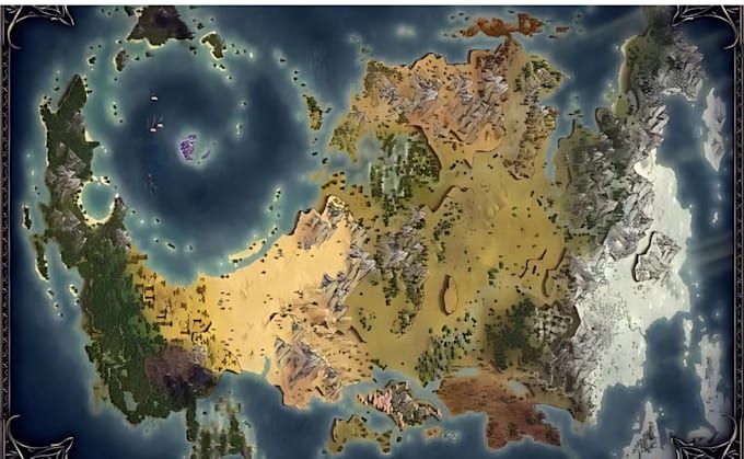 Draw fantasy ship and map, dnd and rpg map, dungeon map, world battle ...