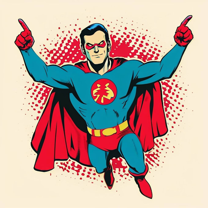 Create a comic superhero pop art by Manlainmn | Fiverr