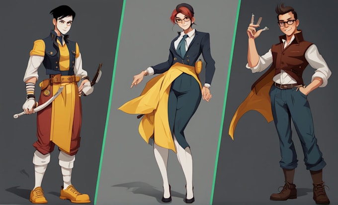 Draw professional character design and concept art by Jeneiughn | Fiverr