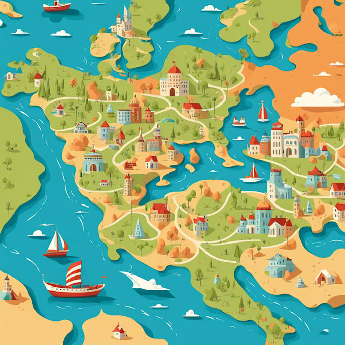 Design great map in quality vector illustration by Dacquarter | Fiverr