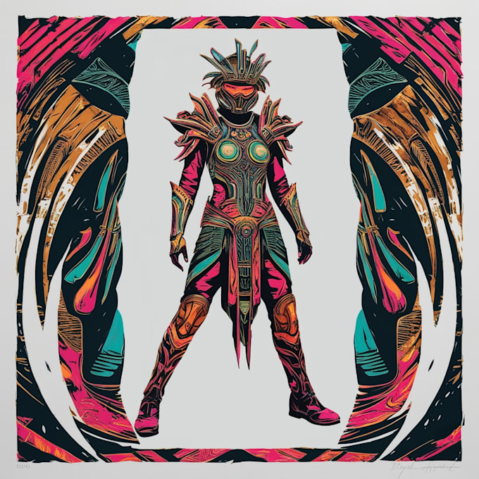 Illustrate costum design with digital linocut technique by Chileneanns ...