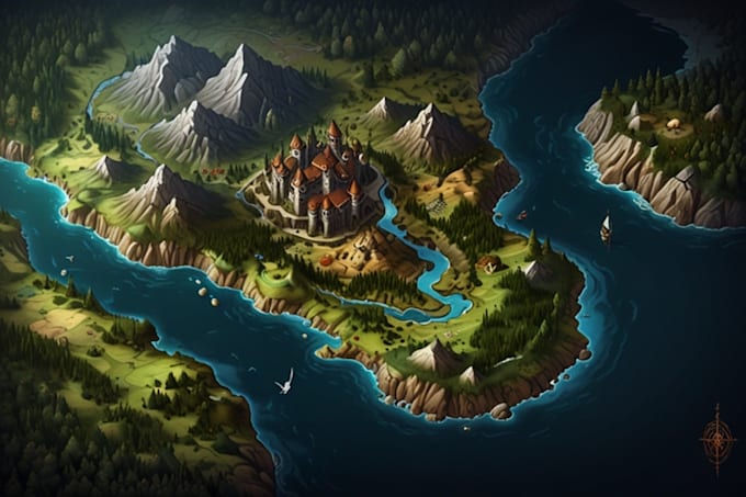 Make a fantasy map illustration for dnd, games by Zaicrus | Fiverr