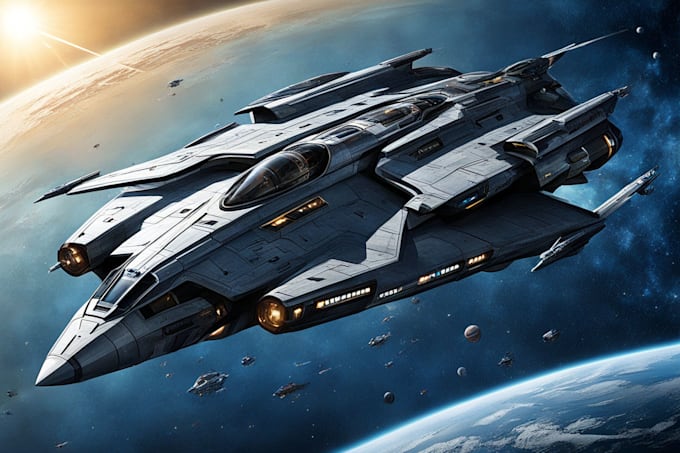 Design a custom spaceship concept art by Dannisarker | Fiverr