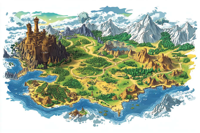 Draw you a fantasy map by Kaliopeebb | Fiverr