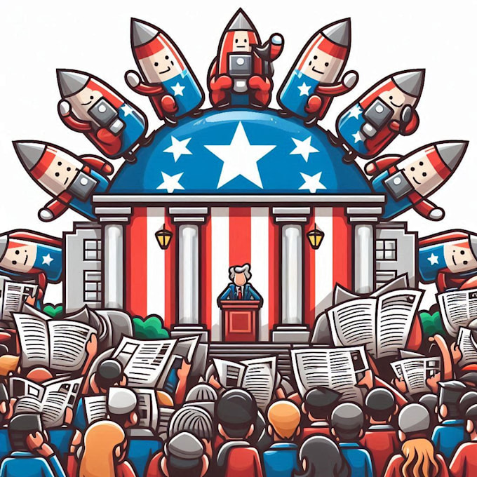 Make a political and editorial cartoon by Phyladia | Fiverr