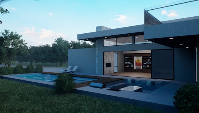 2d to 3d backyard landscape, terrace design, garden, interior 3d ...