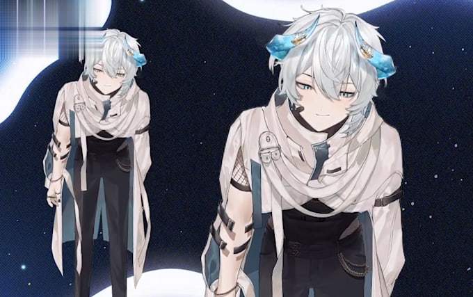 Draw custom live2d vtuber model and rigg 2d vtuber anime vtuber model ...