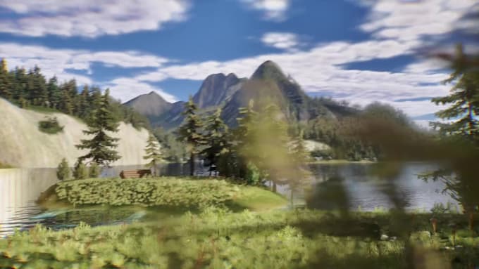 3d game environment unity or unreal game world level design with scene ...