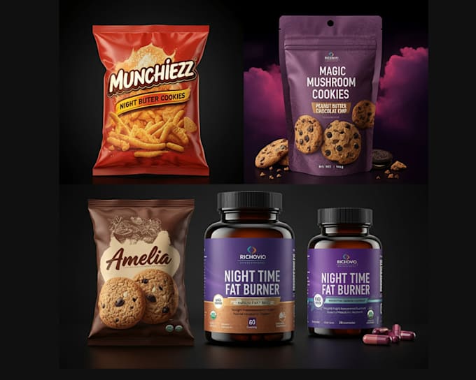 Be graphic designer for product packaging design, food, pouch label ...