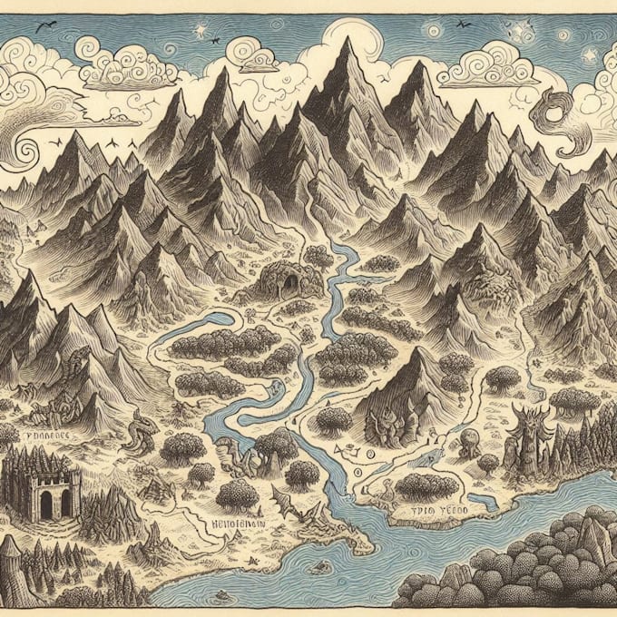 Create a fantasy cartography map for you by Ercouben | Fiverr