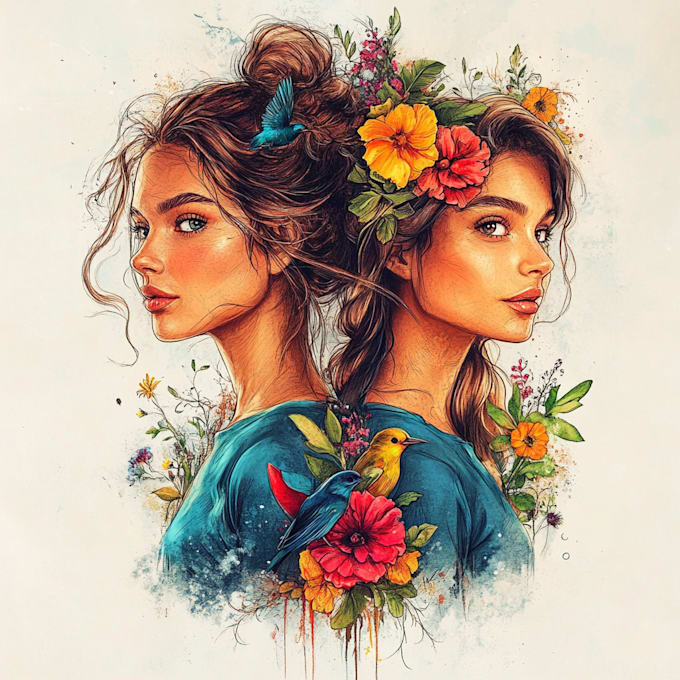 Make a stunning friendship portrait by Keavnahard | Fiverr